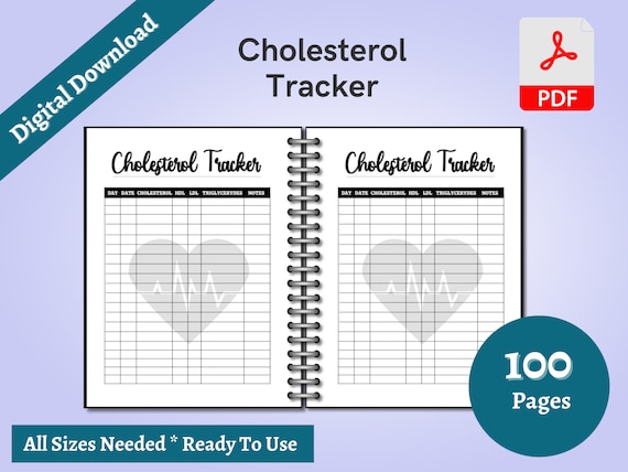 Cholesterol Tracker Printable Journal Cholesterol Log Fillable - Etsy