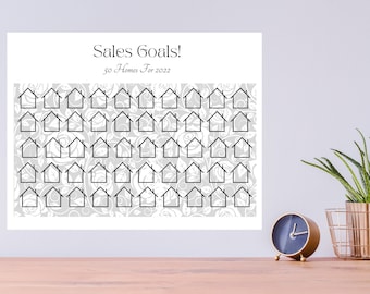 Real Estate Goal Board (30 Homes) Goal Sheet Realtor Sales Houses ...