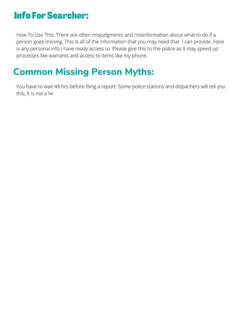 If I Go Missing Binder If I Go Missing Folder Crime Junkie True Crime ...