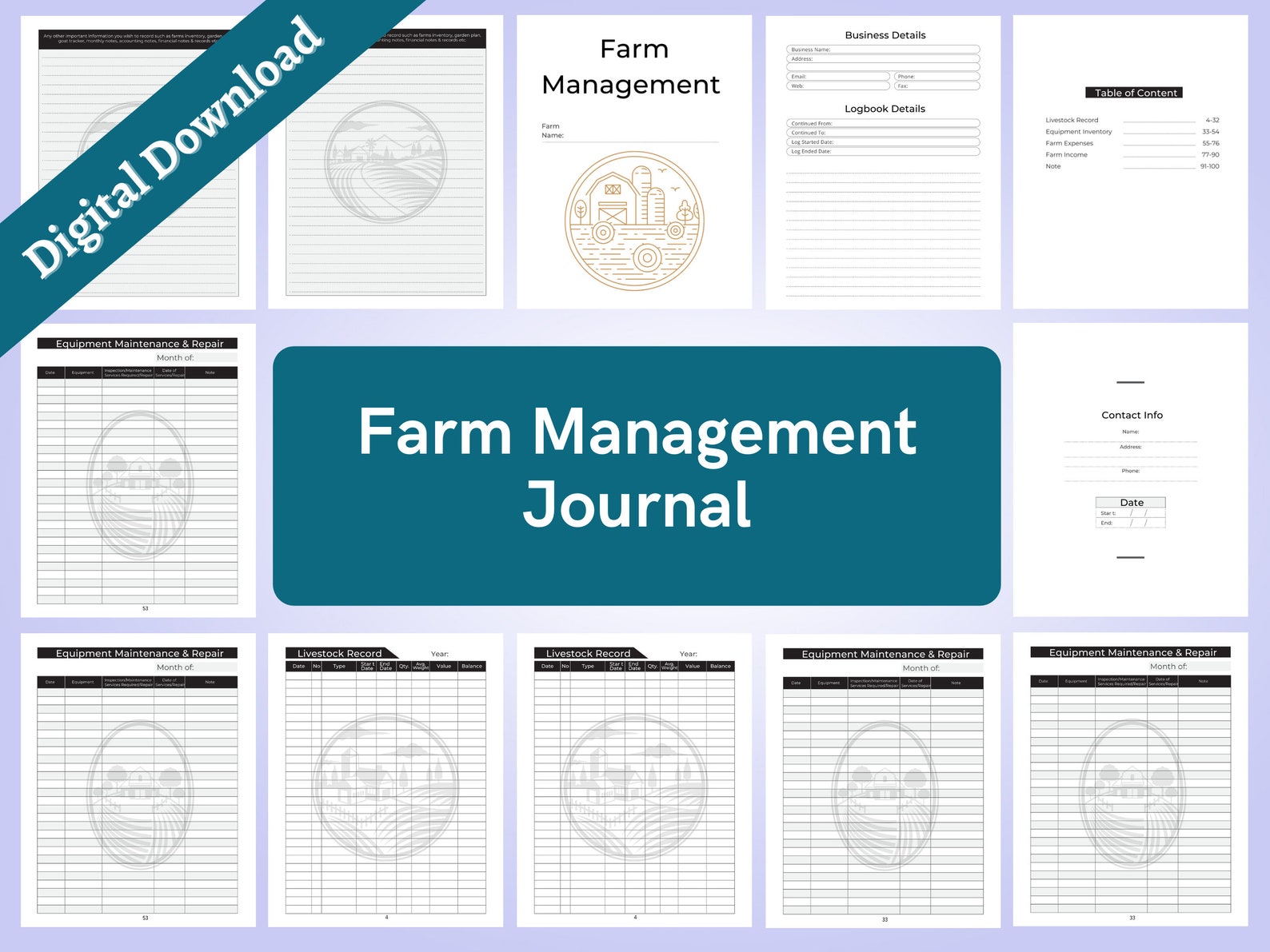 Homestead Planner Printable Pages Farm Planner Homesteading Planner ...
