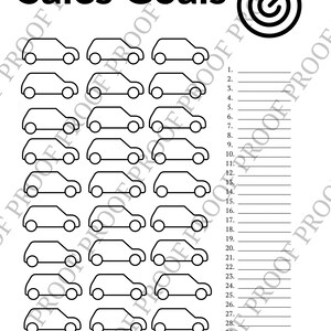 Care Sales Goal Board (30 Cars) Goal Sheet Salesman Sales Car Vehicle ...