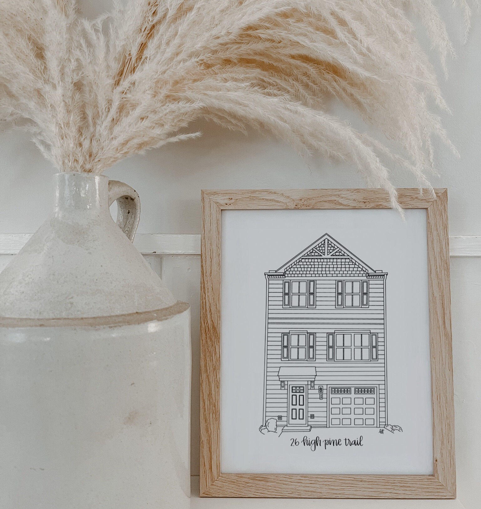 CUSTOM B&W House Portrait Line Drawing / Multiple Sizes Available ...