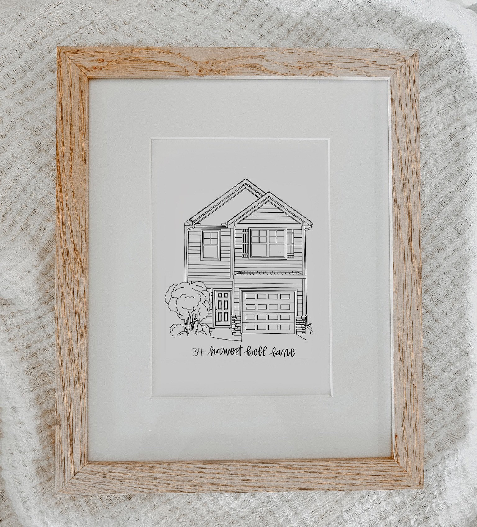 CUSTOM B&W House Portrait Line Drawing / Multiple Sizes Available ...