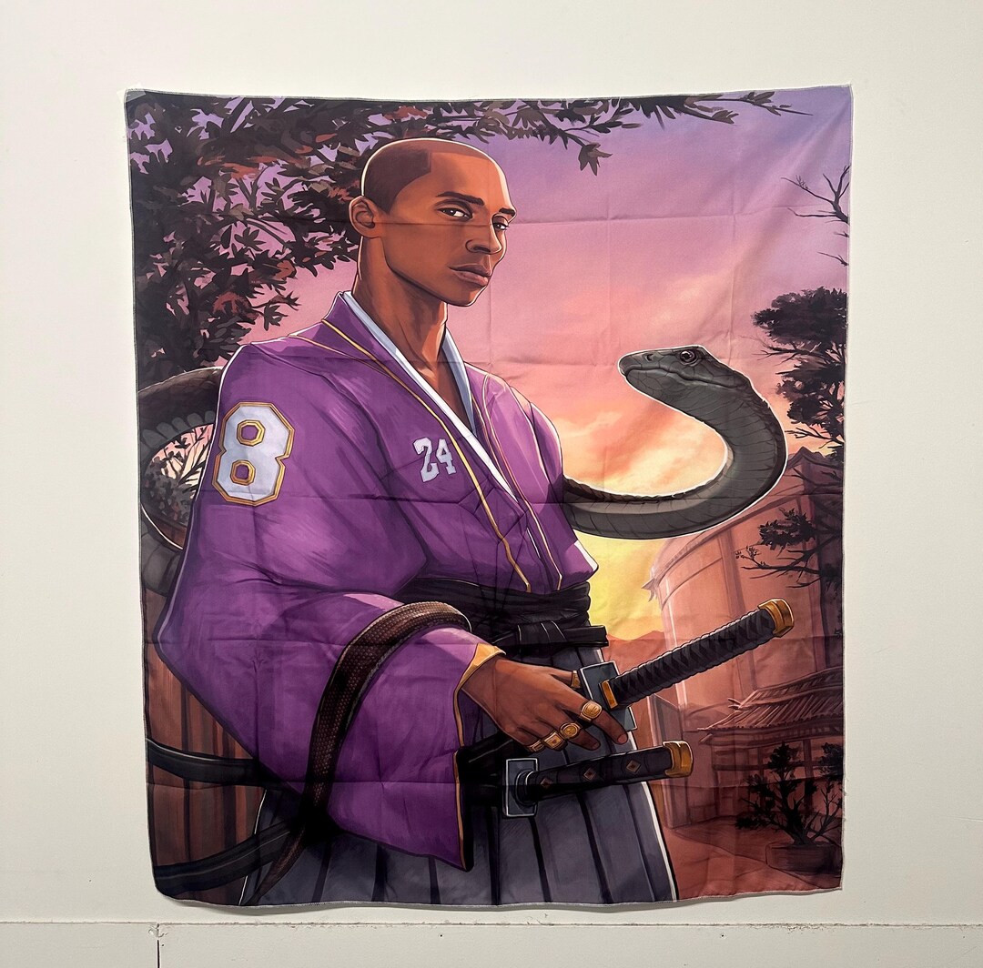 Kobe Bryant Anime Black Mamba Wall Flag - Etsy