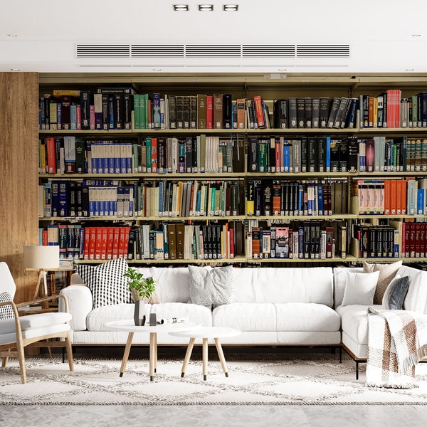 Library Wallpaper - Etsy