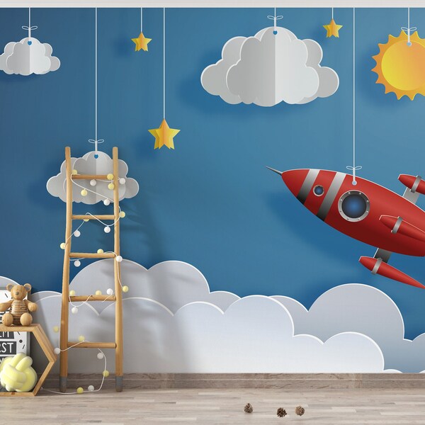 Baby Nursery Planet Space Wallpaper - Etsy
