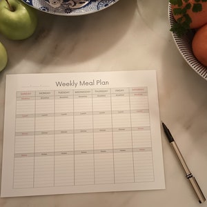 Weekly Meal Planner Printable - Etsy