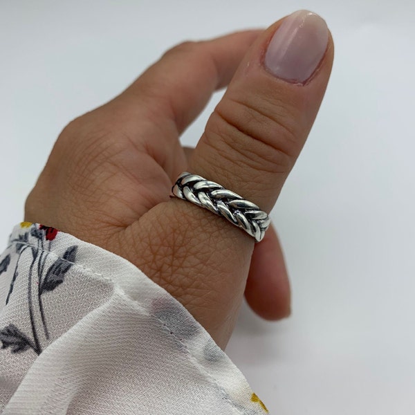 Silver Braided Ring - Etsy