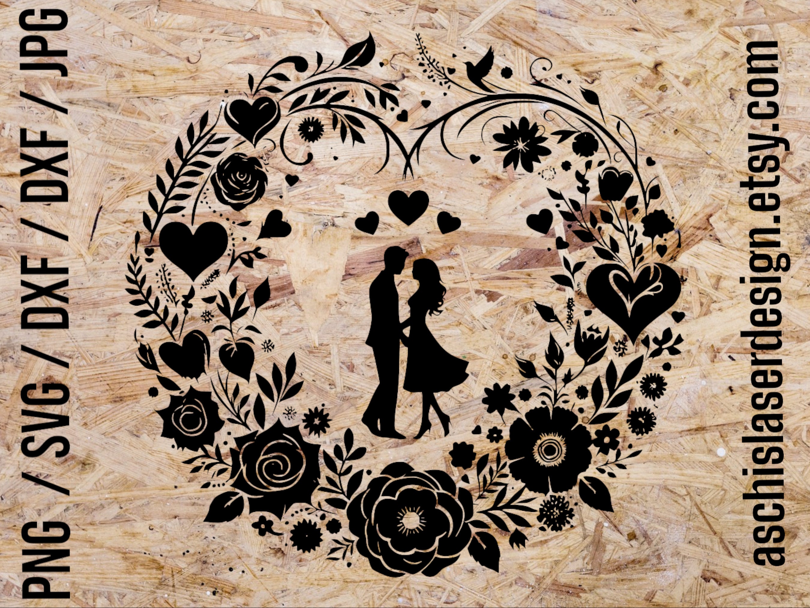 Romantic Paper Cut Silhouette for Valentine's Day & Love Dxf, Svg, Png ...