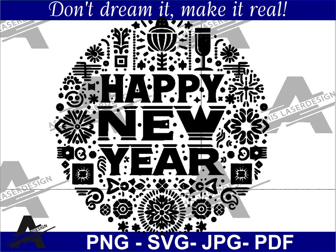 Digital Design for Elegance in the New Year!! DXF, SVG Etc. - Etsy
