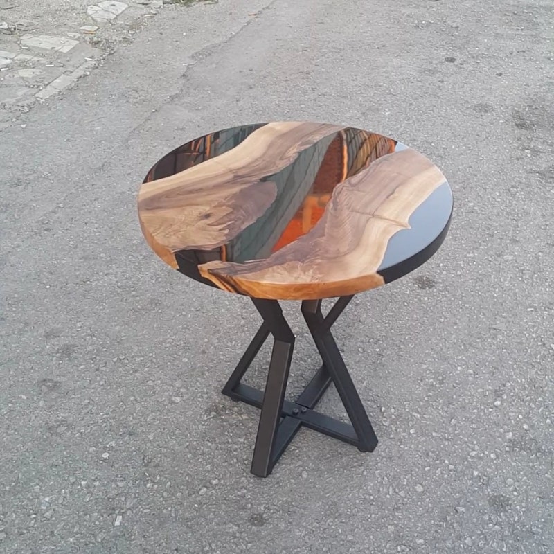 Walnut Epoxy Table - Etsy