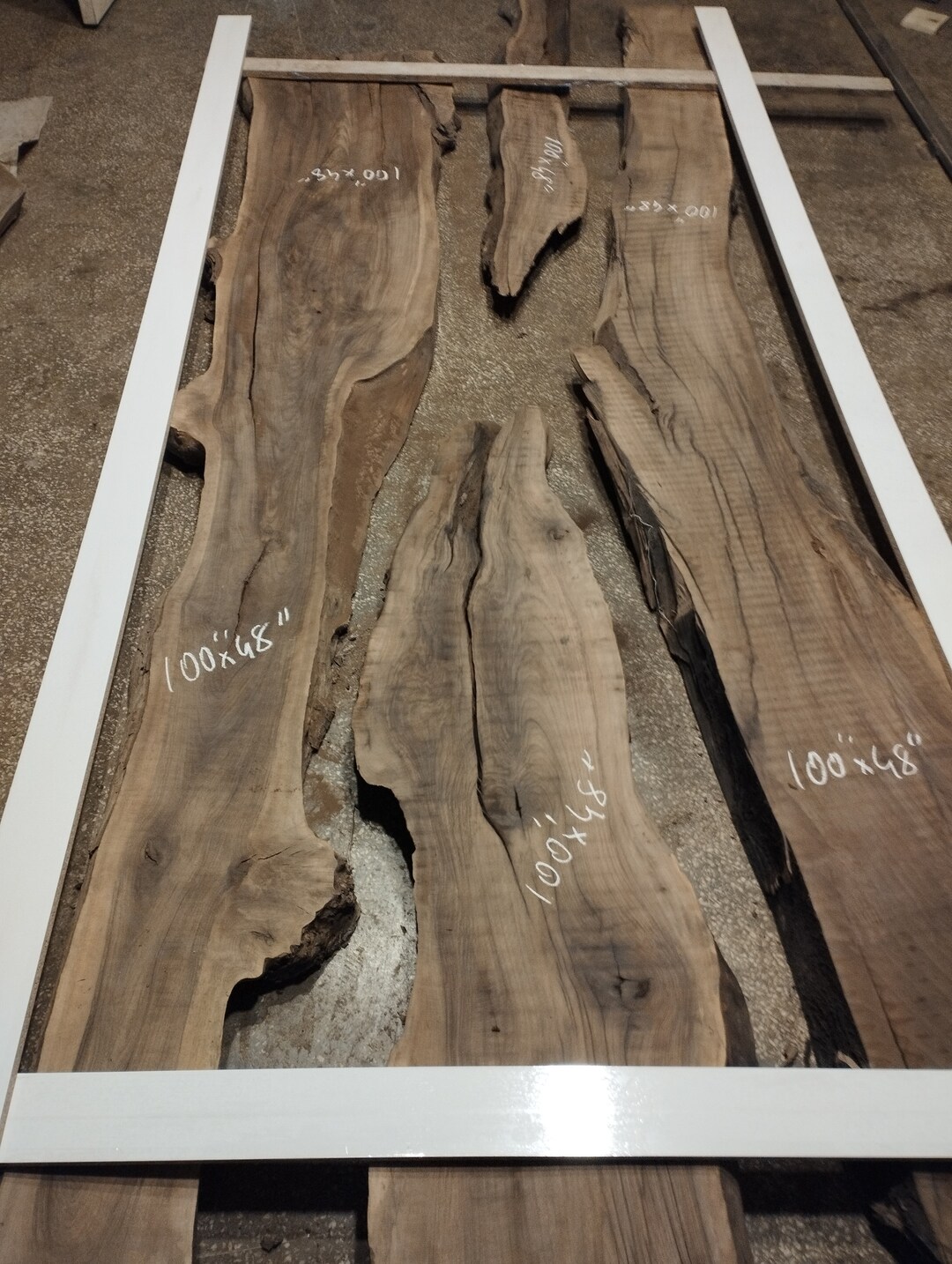 Custom Order 100 X 48 Black Epoxy Walnut Wood Table With a Clear Coat ...