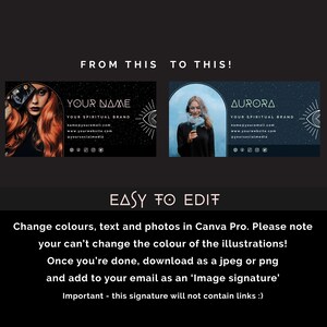 Dark Mystical Email Signature - Email Signature Template - Black Email ...