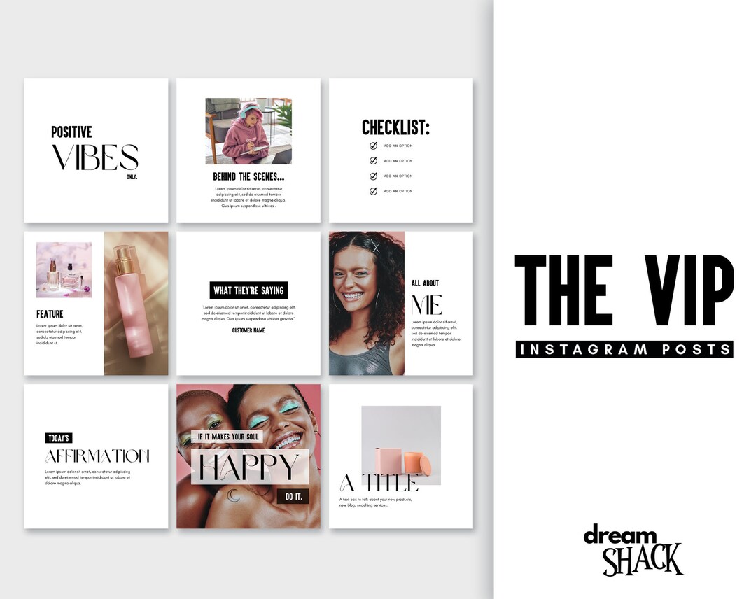 Plantillas VIP Canva / Plantillas estéticas para Instagram / - Etsy México