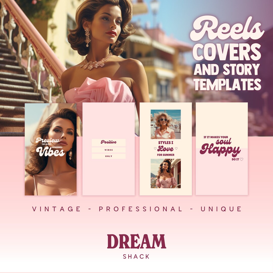 Pink Retro Reels and Story Templates, Animated Reels Covers, Story ...