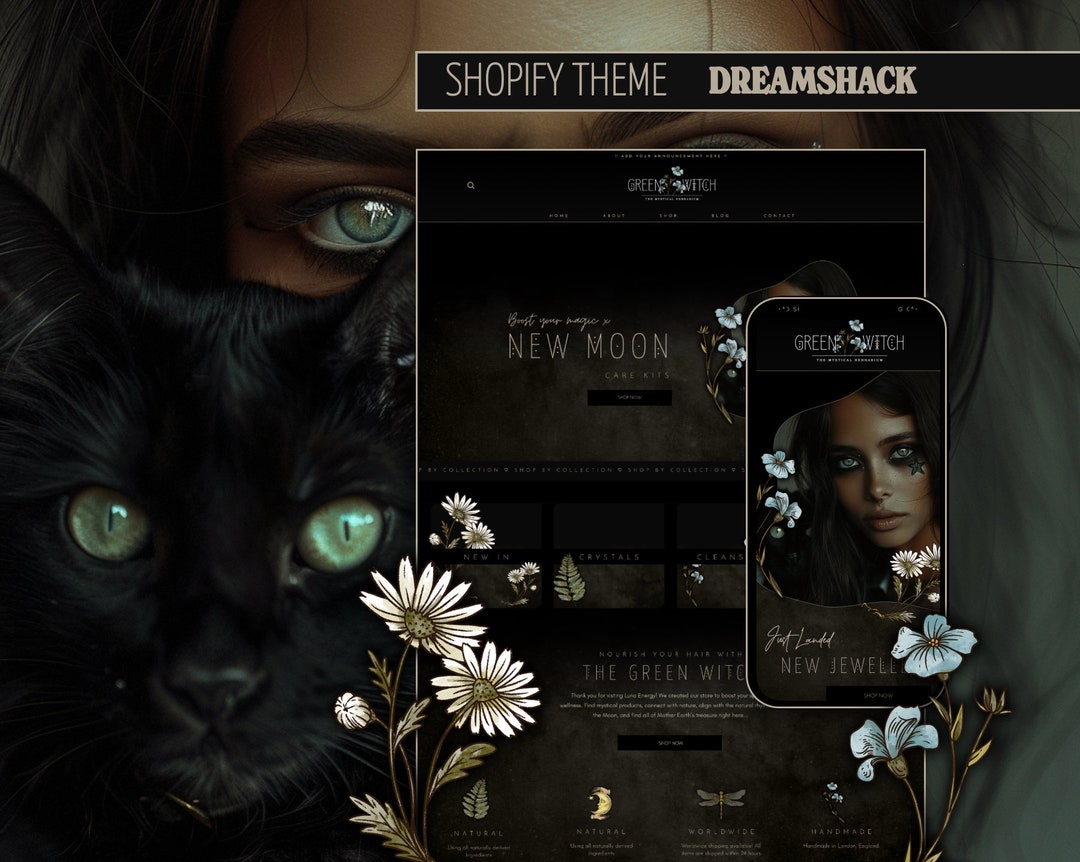 Green Witch Shopify Theme, Premium Magic Shopify Theme, Herbalist ...