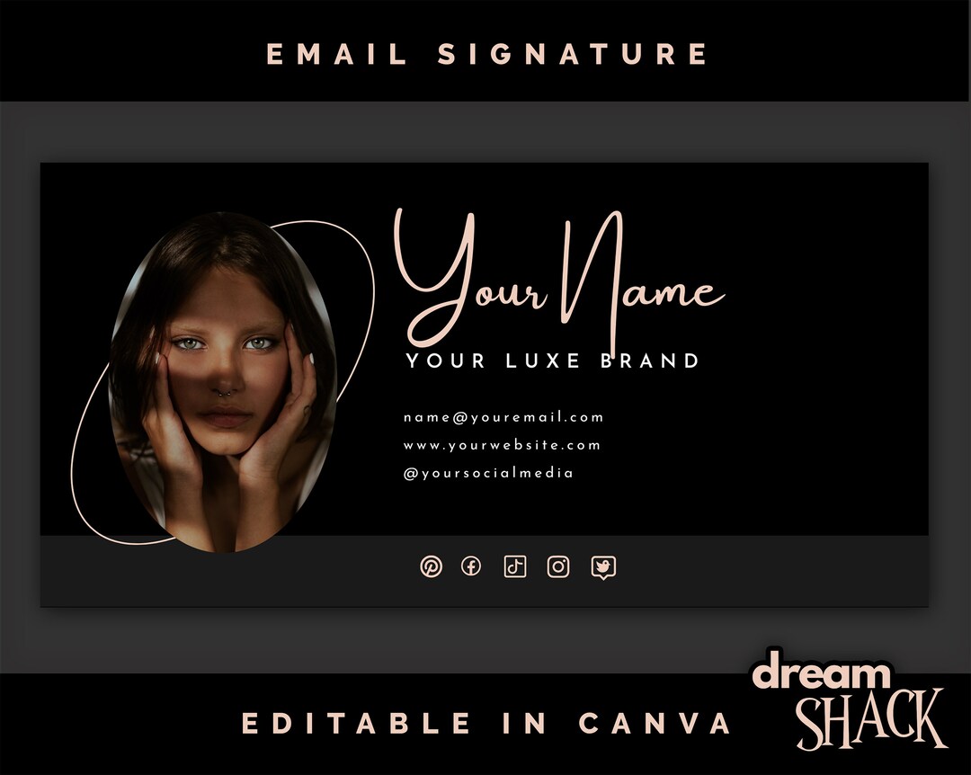 Email Signature - Luxe Email Signature Template - Black Email Signature ...