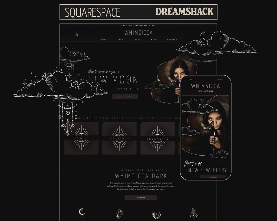 Witchy Squarespace Website Template: Tarot Reader, Spiritual Business ...