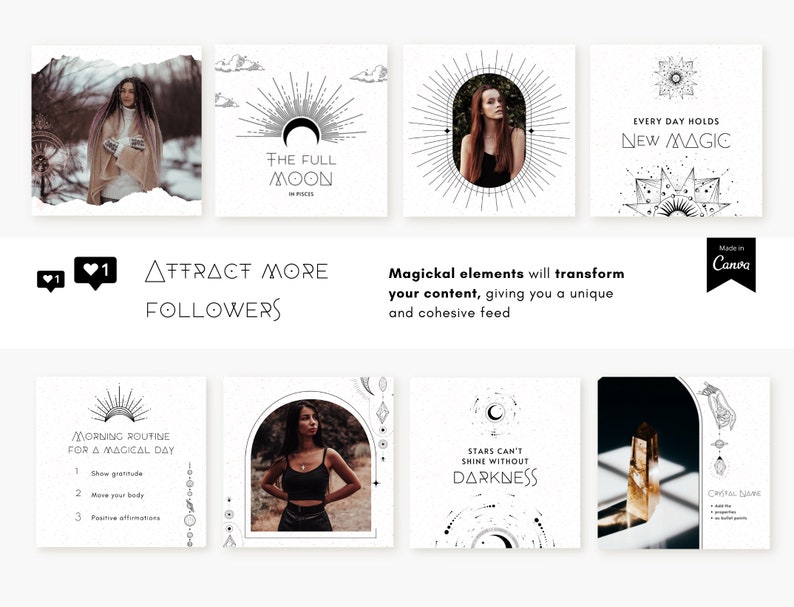 Spiritual Instagram Post Templates Mystical Canva Templates | Etsy