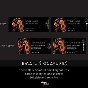 Dark Mystical Email Signature - Email Signature Template - Black Email ...