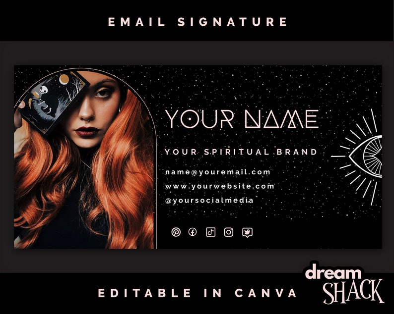 Dark Mystical Email Signature - Email Signature Template - Black Email ...
