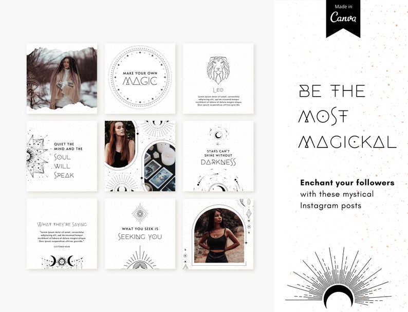 Spiritual Instagram Post Templates Mystical Canva Templates | Etsy