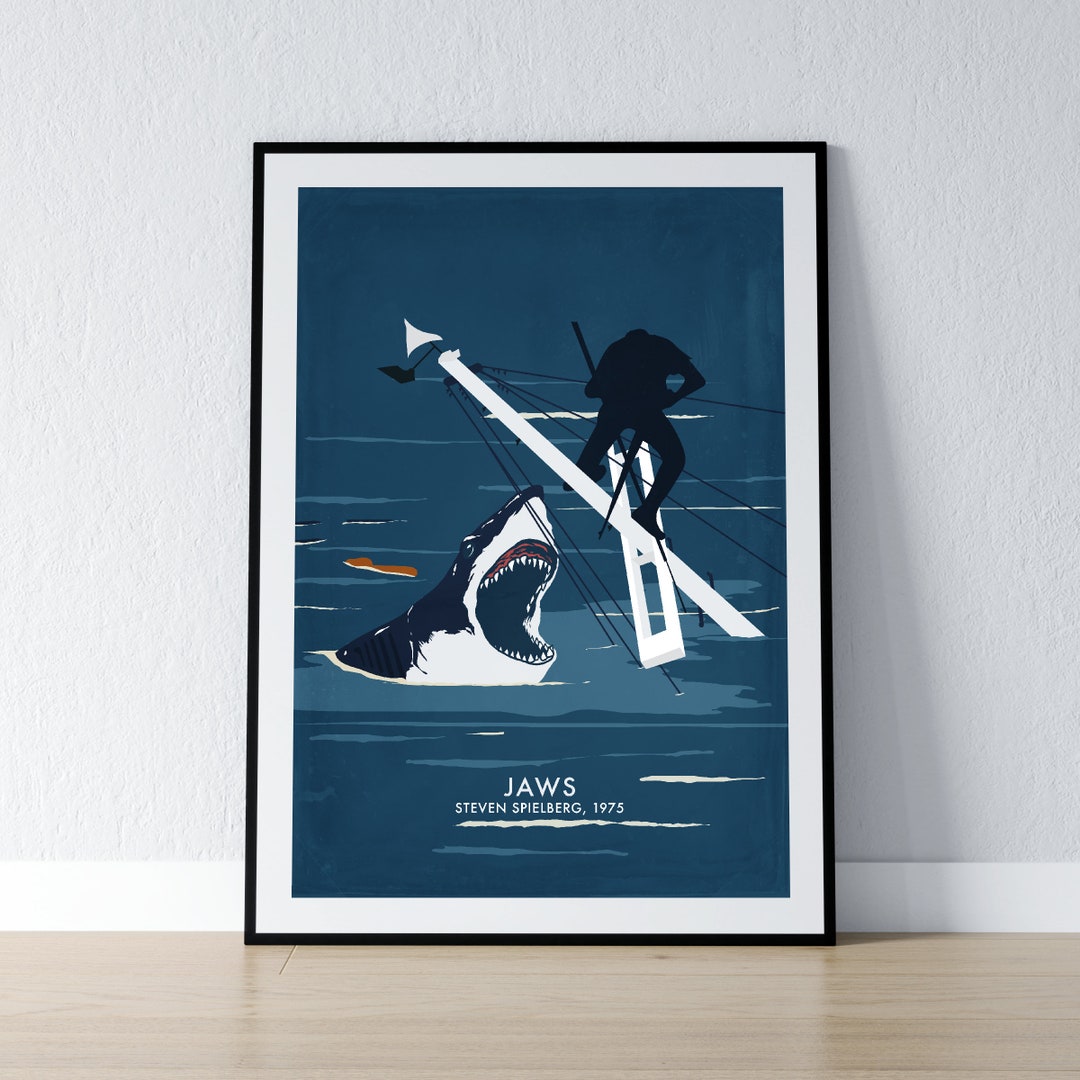Jaws Poster - A3 & A4 Prints - Minimalist Movie Poster Print - Movie ...