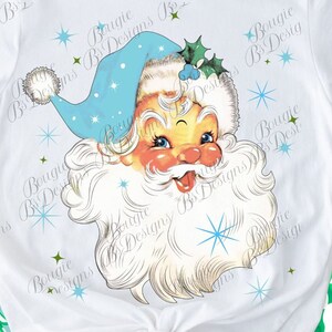 Blue Santa PNG, Blue Christmas, Sparkle, Instant Download, Vintage ...