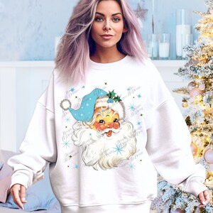 Blue Santa PNG, Blue Christmas, Sparkle, Instant Download, Vintage ...