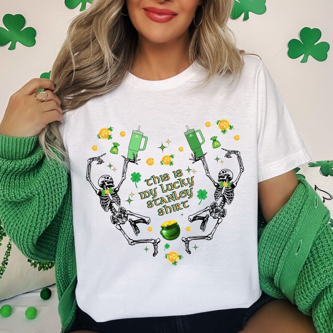 St Patricks Day Skeleton,stanley,shamrock,retro St Pattys,st Patricks ...