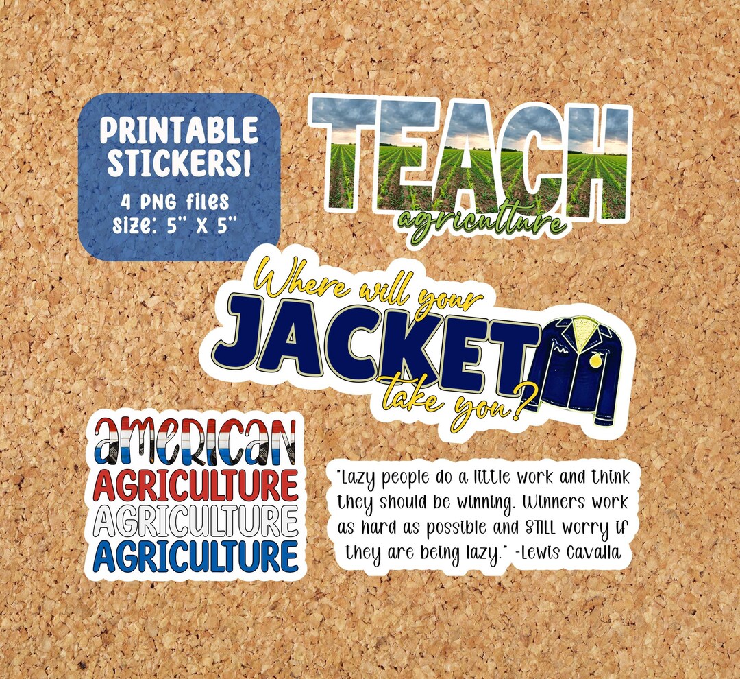 AG Teacher Agriculture Printable Stickers Print and Cut Cricut Stickers ...