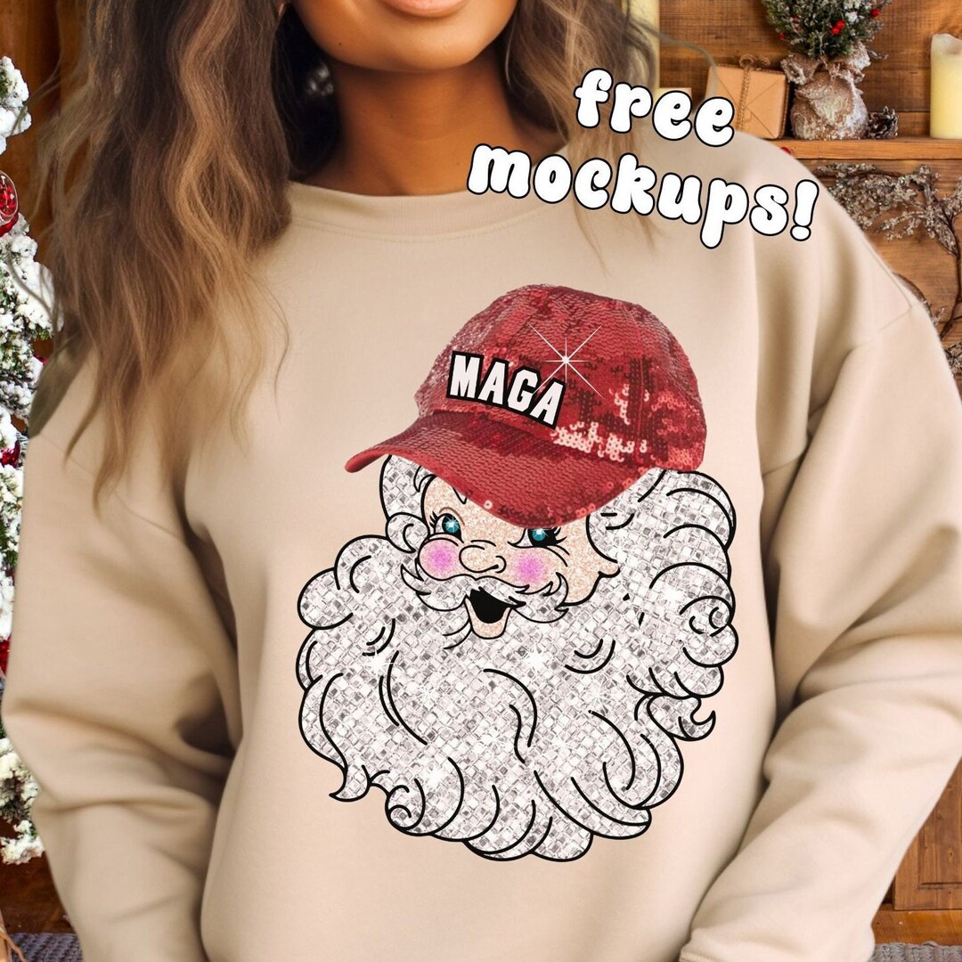 MAGA Santa PNG Glitter Santa Sequin Santa Christmas - Etsy