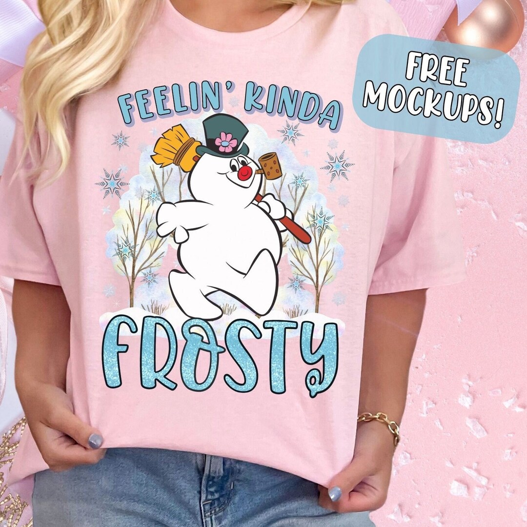 Feelin Frosty, Snowman Png, Christmas PNG, Faux Sequin, Embroidery ...