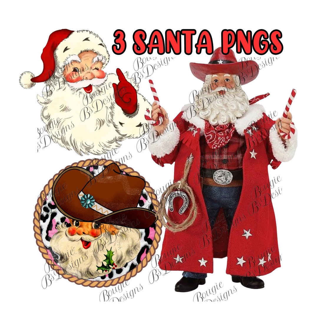 Cowboy Santa Bundle Western Christmas Vintage Christmas - Etsy