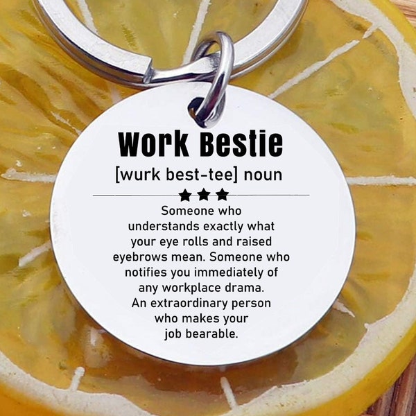 Work Bestie Personalize Keychain - Etsy