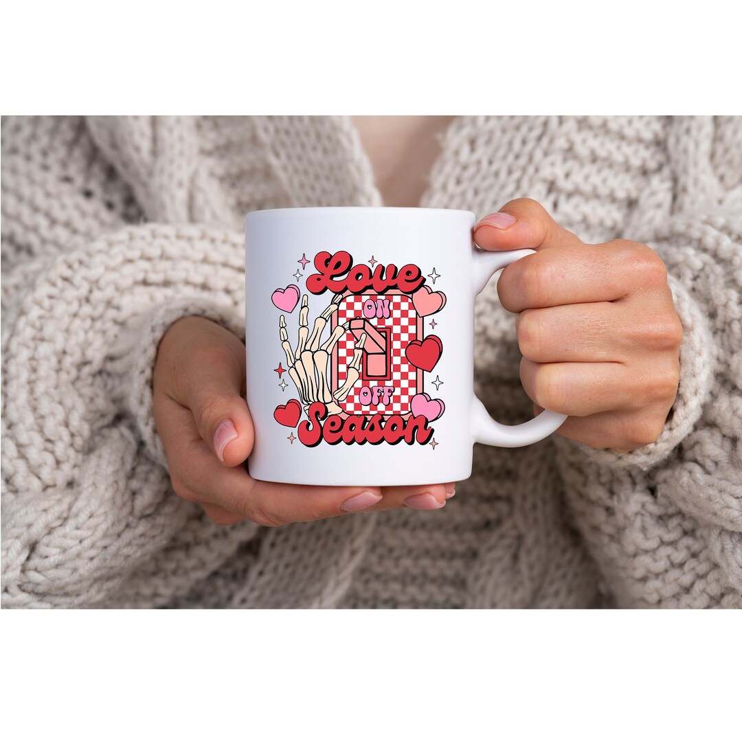 Love Season Mug, Skeleton Hand Love Mug, Spooky Valentine, Retro Vday ...