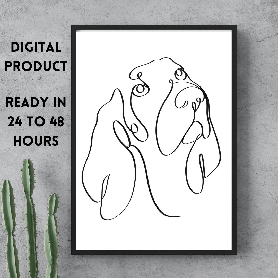 Custom Minimalist Digital Download Pet Portrait - Etsy