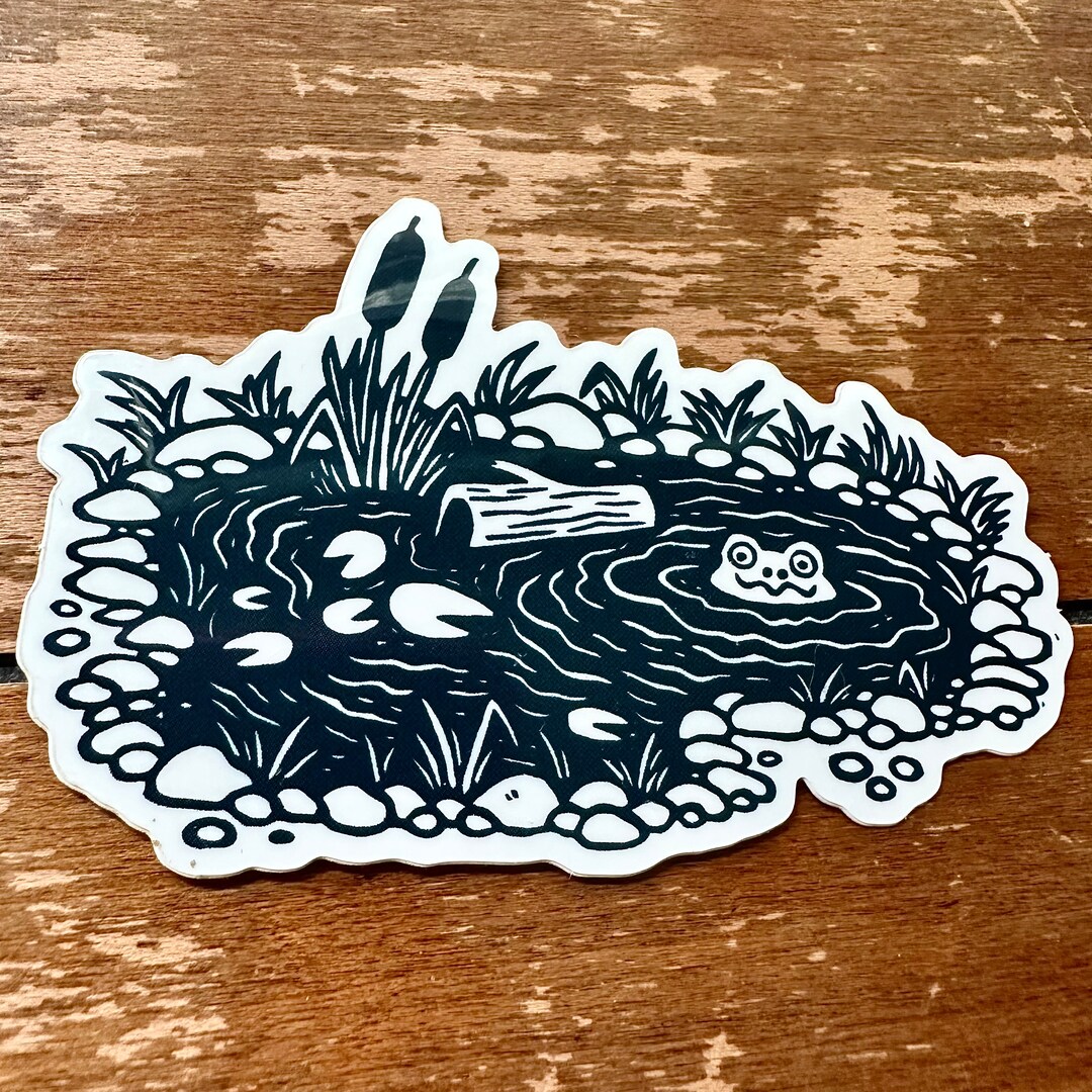 Frog Bog Vinyl Sticker 3x2 - Etsy