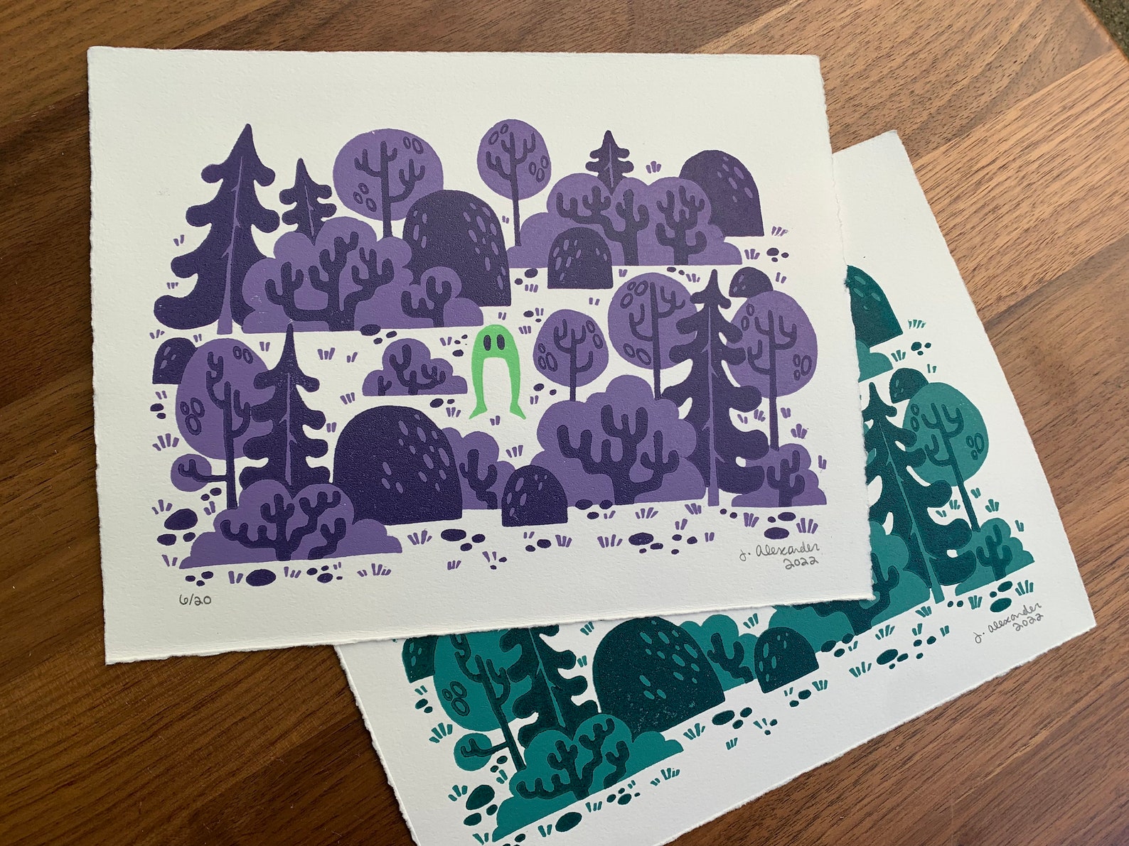 Fresno Nightcrawler Forest Reduction Linocut Print - Etsy