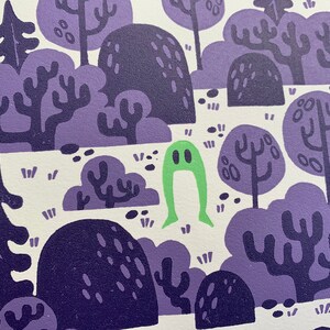 Fresno Nightcrawler Forest Reduction Linocut Print 9"x7" - Etsy