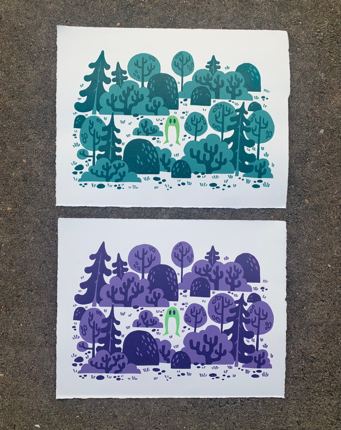 Fresno Nightcrawler Forest Reduction Linocut Print - Etsy