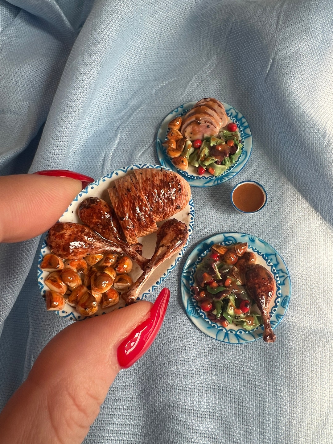 Miniature Roasted Goose Dish a Tiny Meal for a Dollhouse. - Etsy