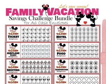 Family Vacation Savings Challenge, Theme Park Vacation, Budget Binders ...
