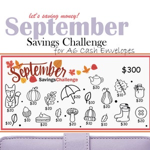 September Savings Challenge, Printable Budget Binders Insert, Fits A6 ...