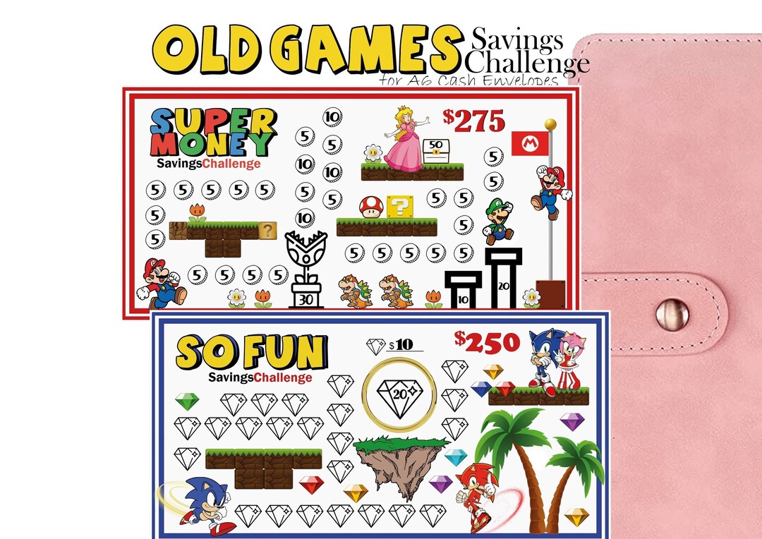 Old Games Savings Challenge, A6 Cash Envelopes, Budget Binders Insert ...