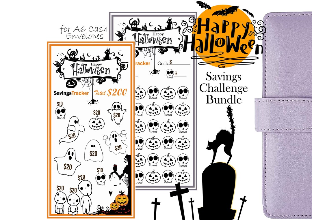 Halloween Savings Challenge Bundle, Fits A6 Cash Envelopes, Printable ...