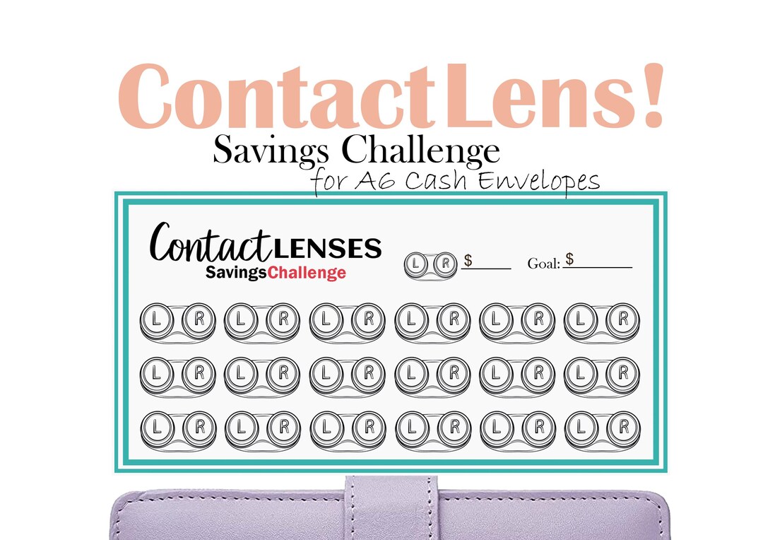 Contact Lens Savings Challenge, Printable Budget Binder Insert, Savings ...