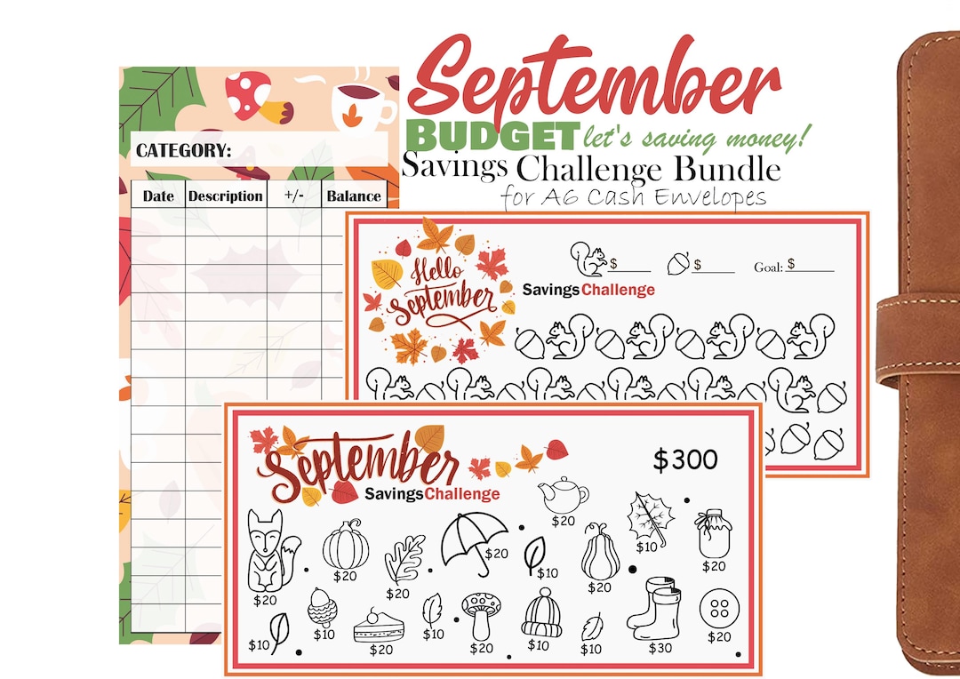 September Savings Challenge Bundle, Printable Budget Binders Insert ...