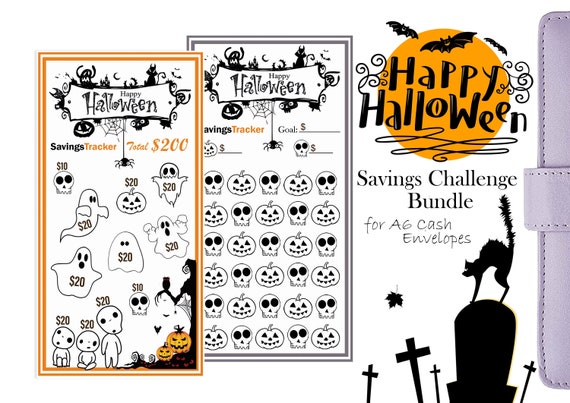 Halloween Savings Challenge Bundle Fits A6 Cash Envelopes - Etsy