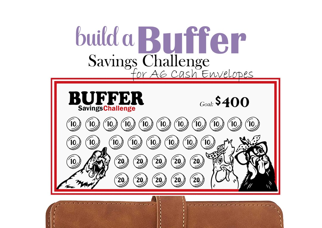 Buffer Savings Challenge, Emergency Savings Tracker, Printable Savings ...